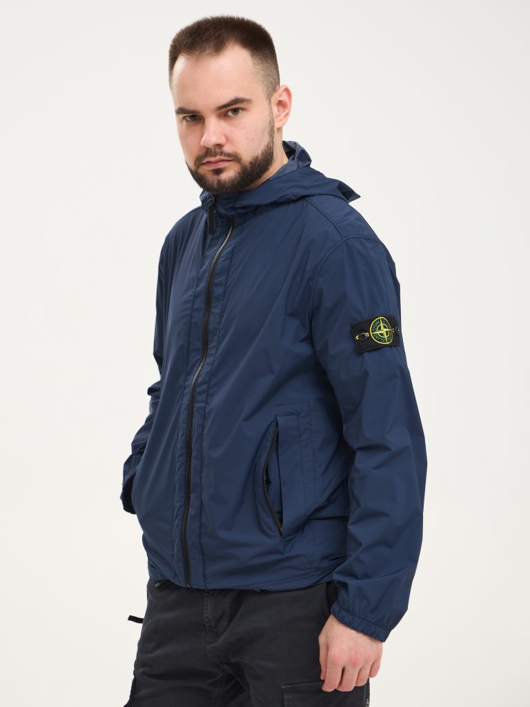 Легкая ветровка Stone Island Skin Touch синяя 43831 купить в Москве ...
